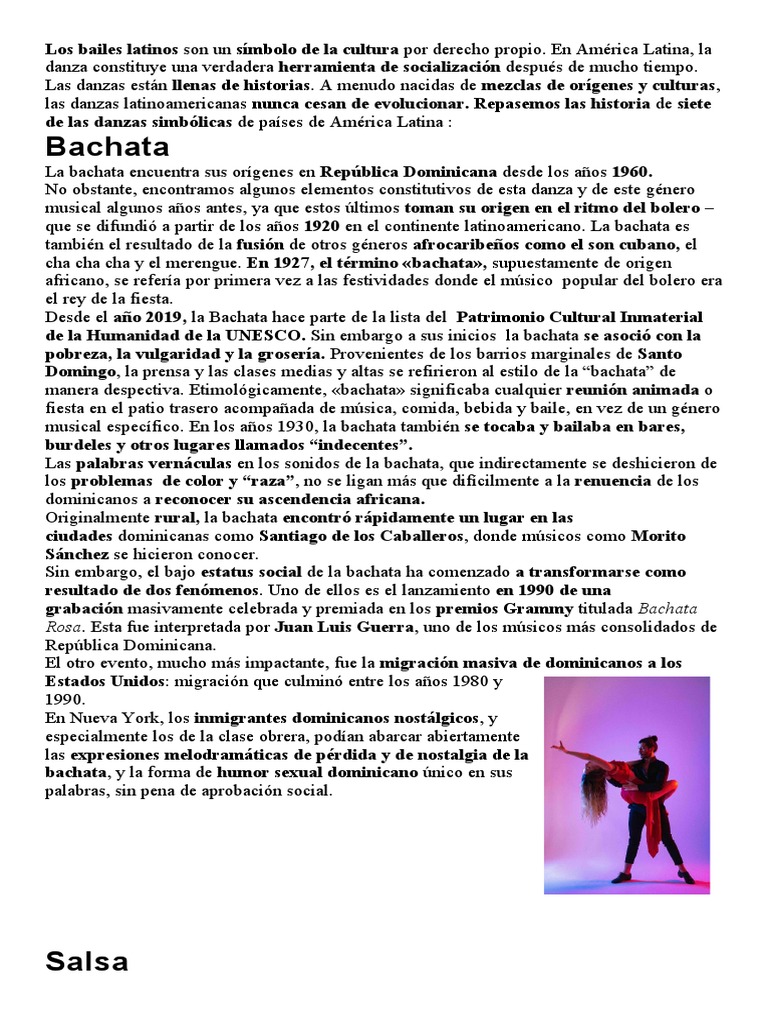 Los Bailes Latinos | PDF | Musica Tango | Bailes
