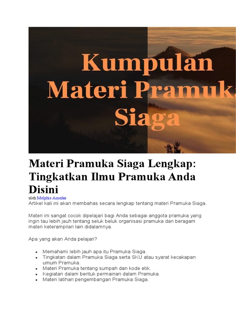 Materi Pramuka Siaga Lengkap | PDF