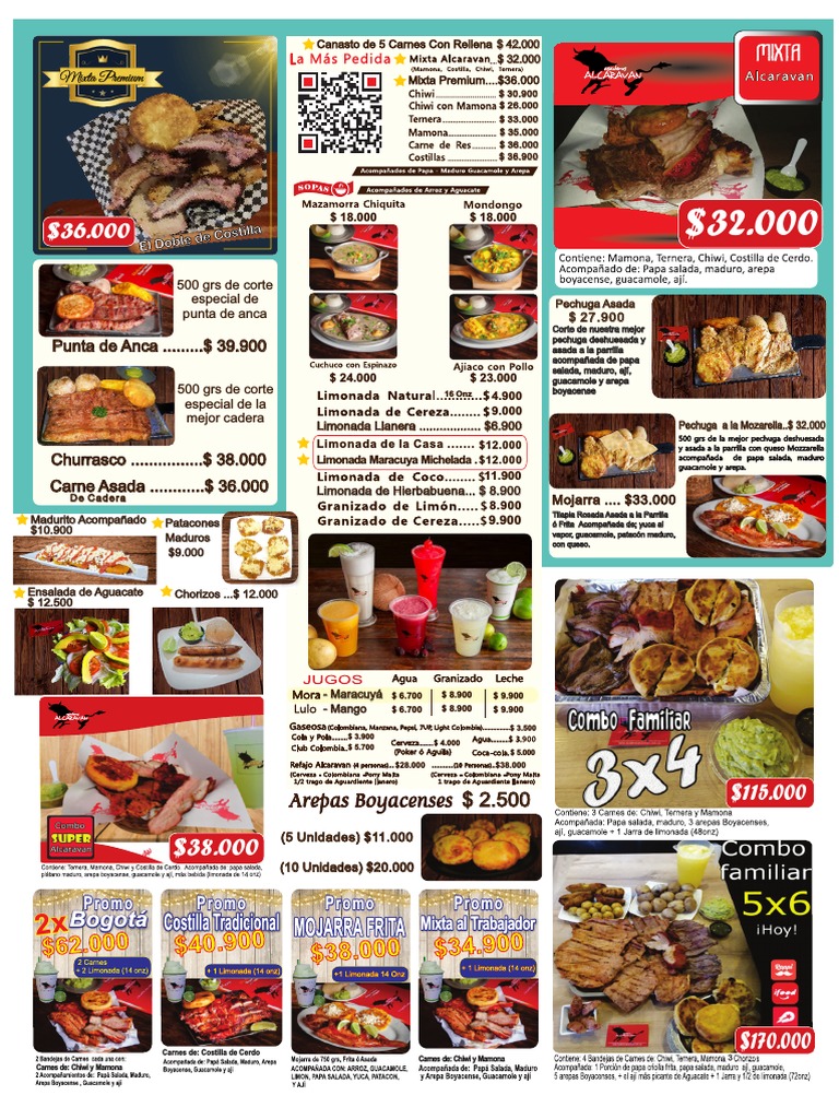 Menu QR - Rojas | PDF | Platos con carne | Cocina