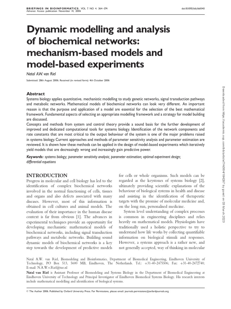 BBL 040 | PDF | Systems Biology | Sensitivity Analysis