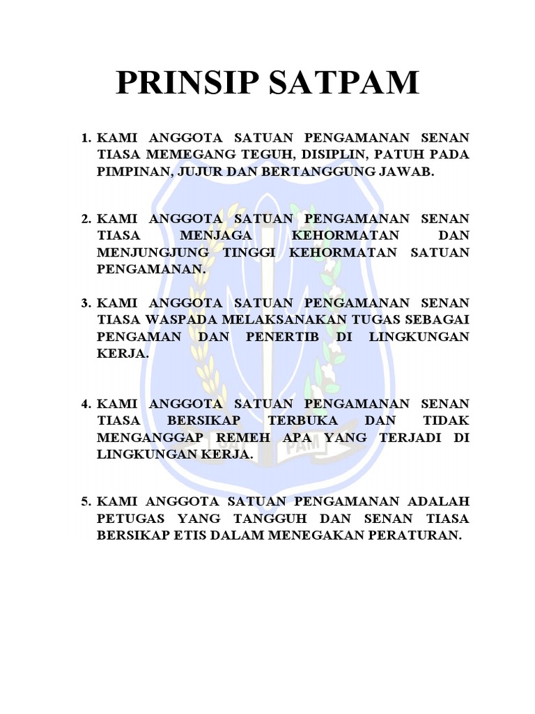 Prinsip Satpam | PDF Prinsip Satpam | PDF