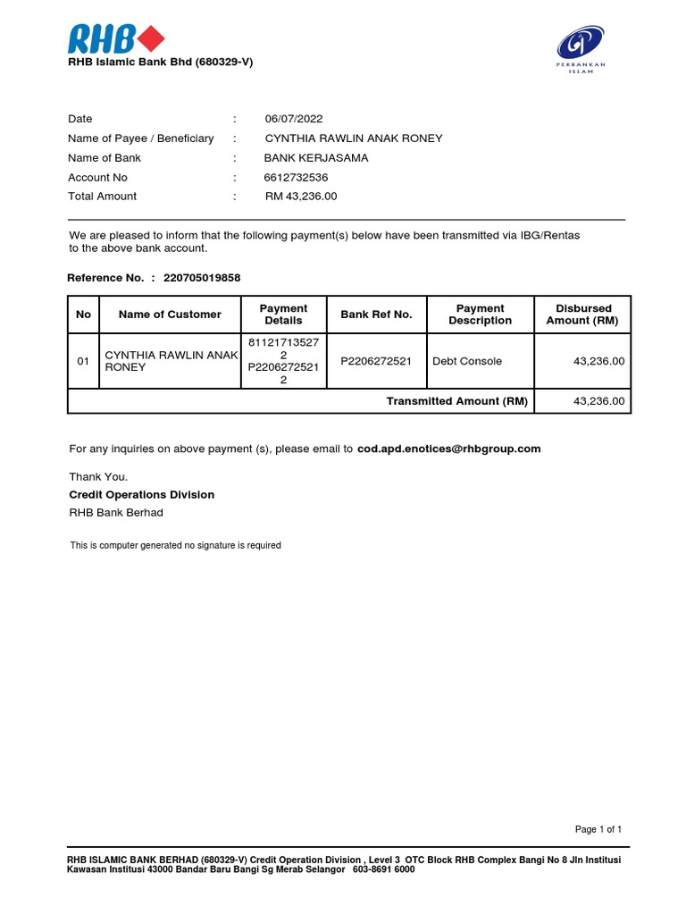 RHB LOADSReflexIsl Releases | PDF