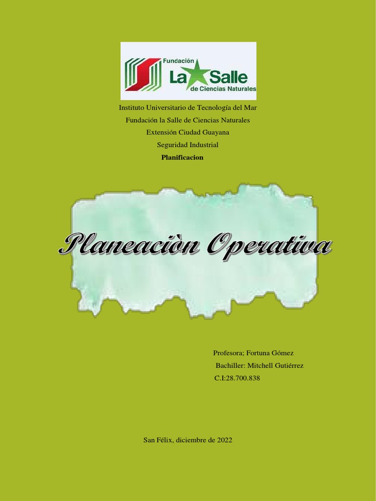Mitchell Gutierrez Planficacion 1 Segundo Corte | PDF | Planificación ...