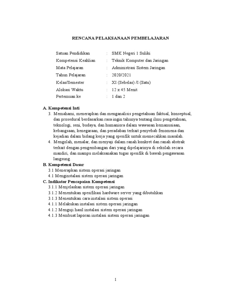 RPP Install Soj | PDF | Komputer