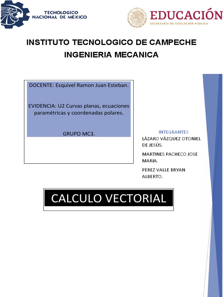 U1 Calculo Vectorial | PDF | Velocidad | Vector Euclidiano