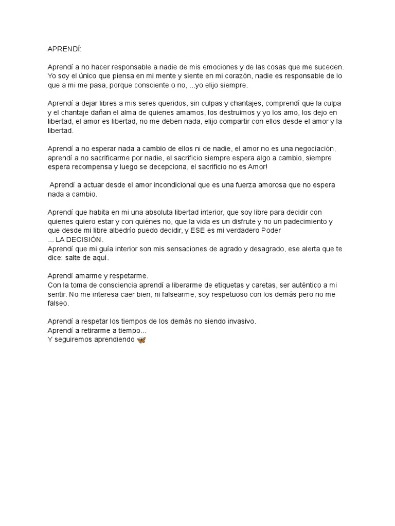 Aprendí a ser libre y amarme a mí mismo | PDF