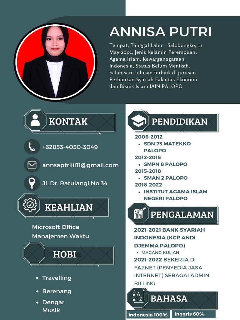 Hijau Putih Modern Desain Grafis Resume A4 | PDF