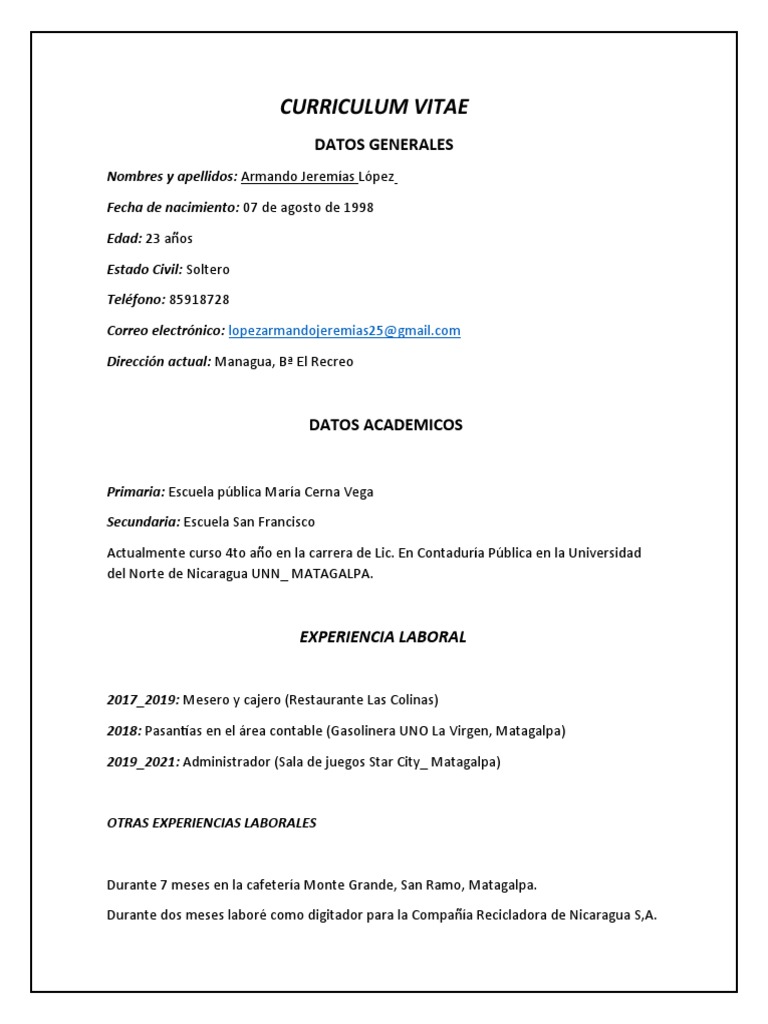 Curriculum Vitae 2 MG | PDF