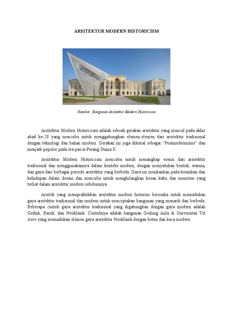 ARSITEKTUR MODERN HISTORICISM | PDF