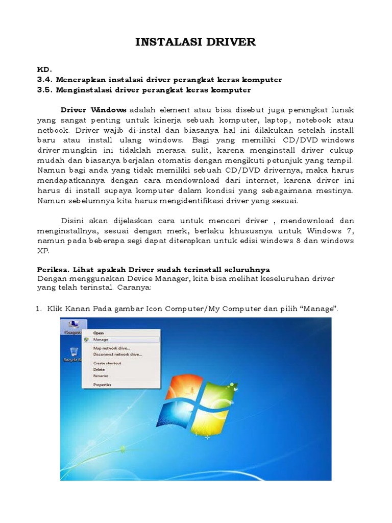 Modul Instalasi Driver | PDF