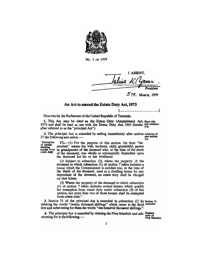 3-1979 - The Estate Duty (Amendment) Act, 1979 (Act No. 3 - 79) | PDF