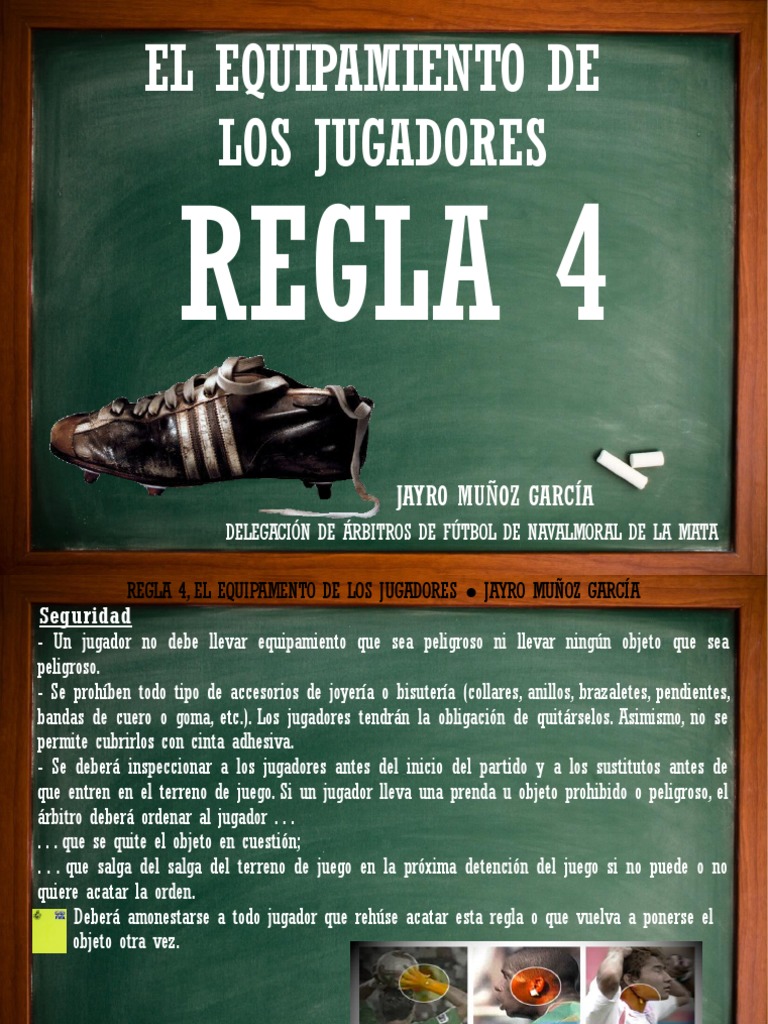 Regla 4 El Equipamiento Los Jugadores | PDF | Árbitro | Asociación de Futbol