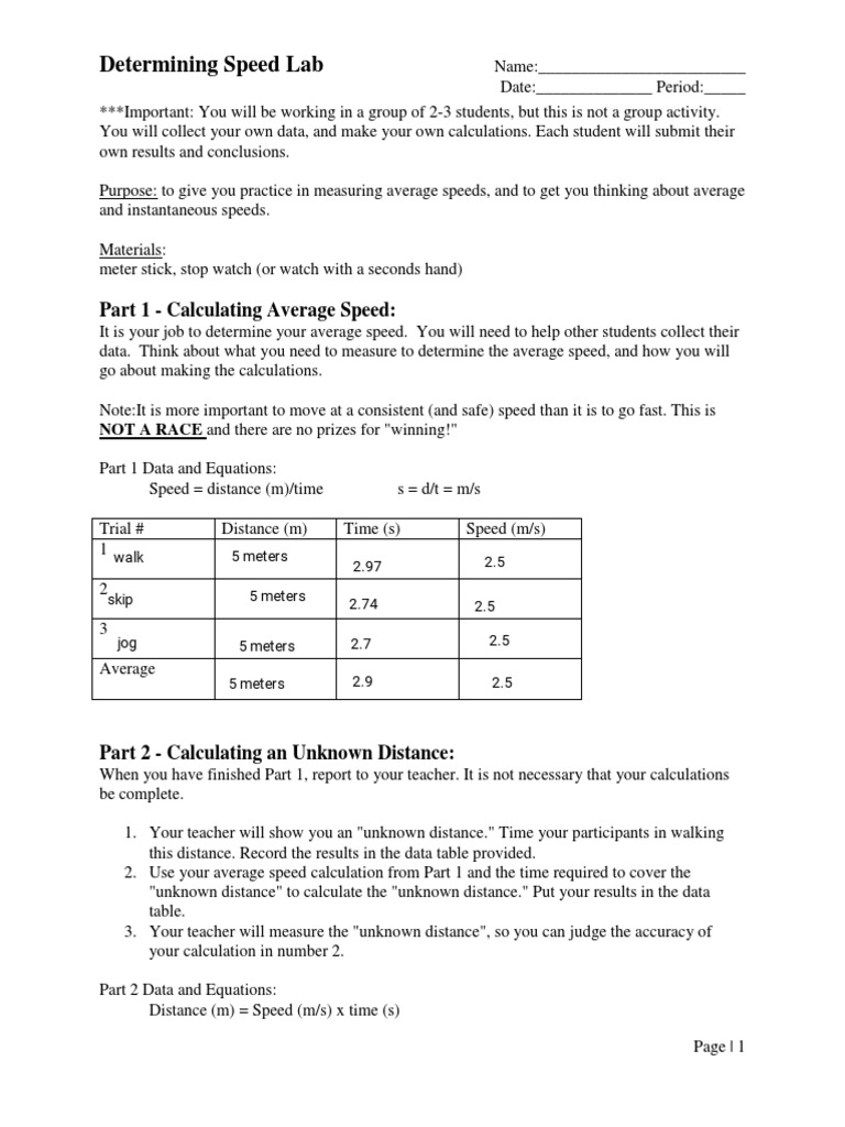 Kami Export - Determing-Speed-Lab | PDF | Speed | Metre