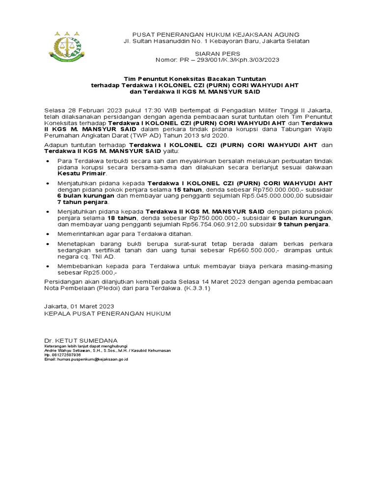 PR Tuntutan TWP Ad Berkas 2 28022023 | PDF | Hukum