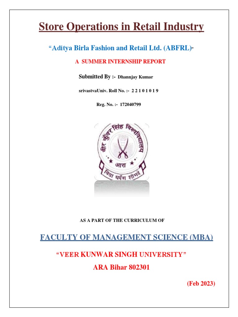 Ranjan Internship Report 1 | PDF | Retail | Point Of Sale