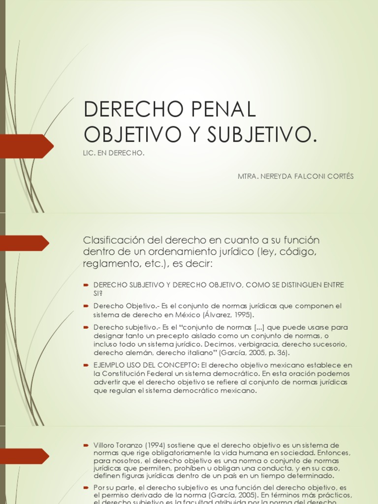 Derecho Penal Objetivo y Subjetivo | PDF | Derecho penal | Ley procesal