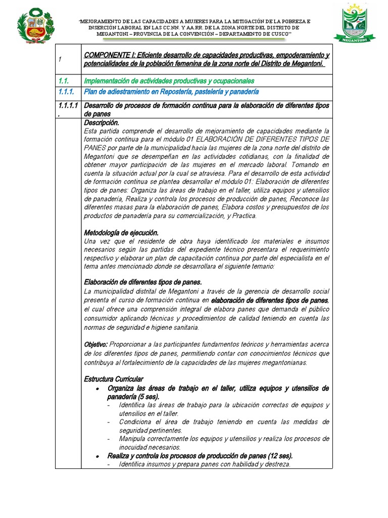 Especificaciones Tecnicas Compo. 01, 02 | PDF | Postres | Residuos