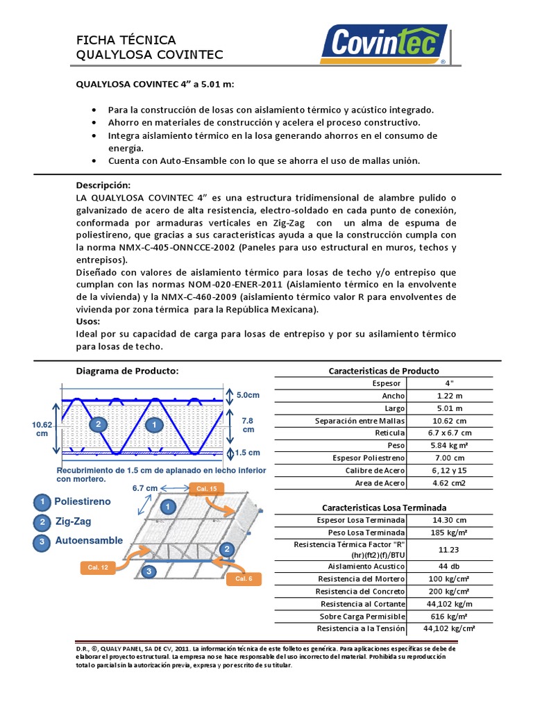 Covintec Ficha Tecnica Qualylosa Covintec 506 Centimetros | PDF ...