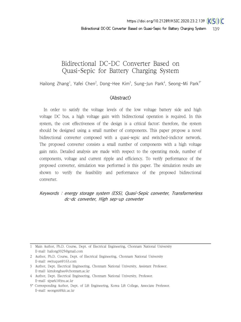 Quasi-Sepic Bidirectional DC-DC Converter | PDF | Electric Power ...