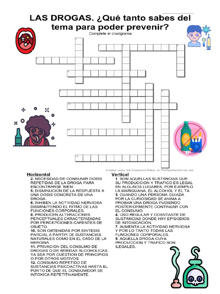 Crucigrama Las Drogas | PDF