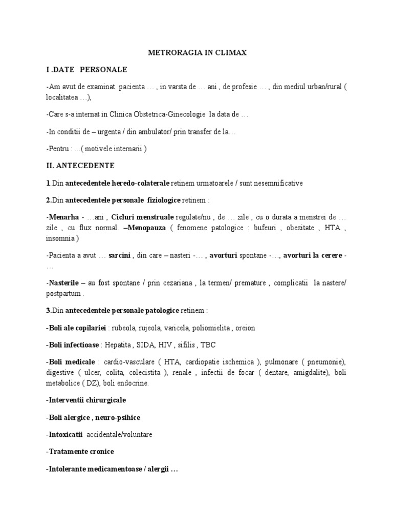 Metroragia in Climax | PDF