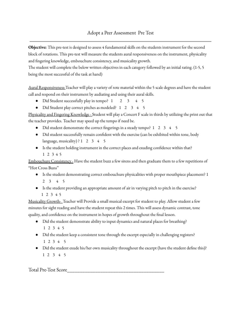 Adopt A Peer Assement Template | PDF | Pitch (Music) | Behavior Modification