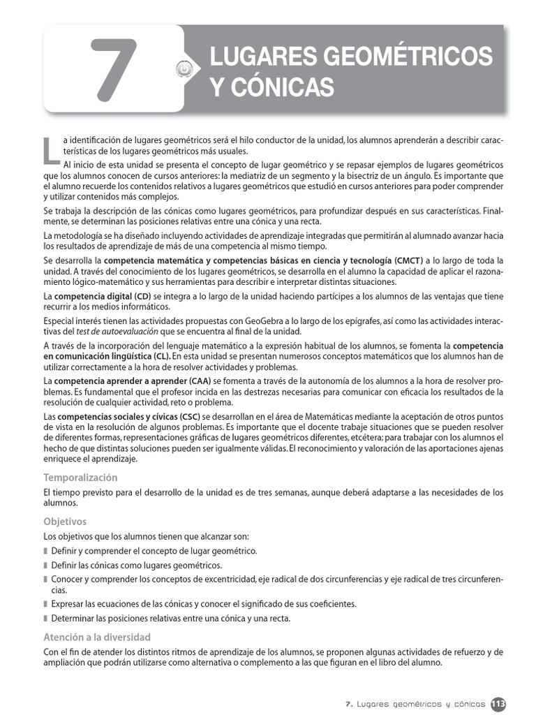 GUIA DIDACTICA Lugares Geometricos | PDF | Elipse | Geometría