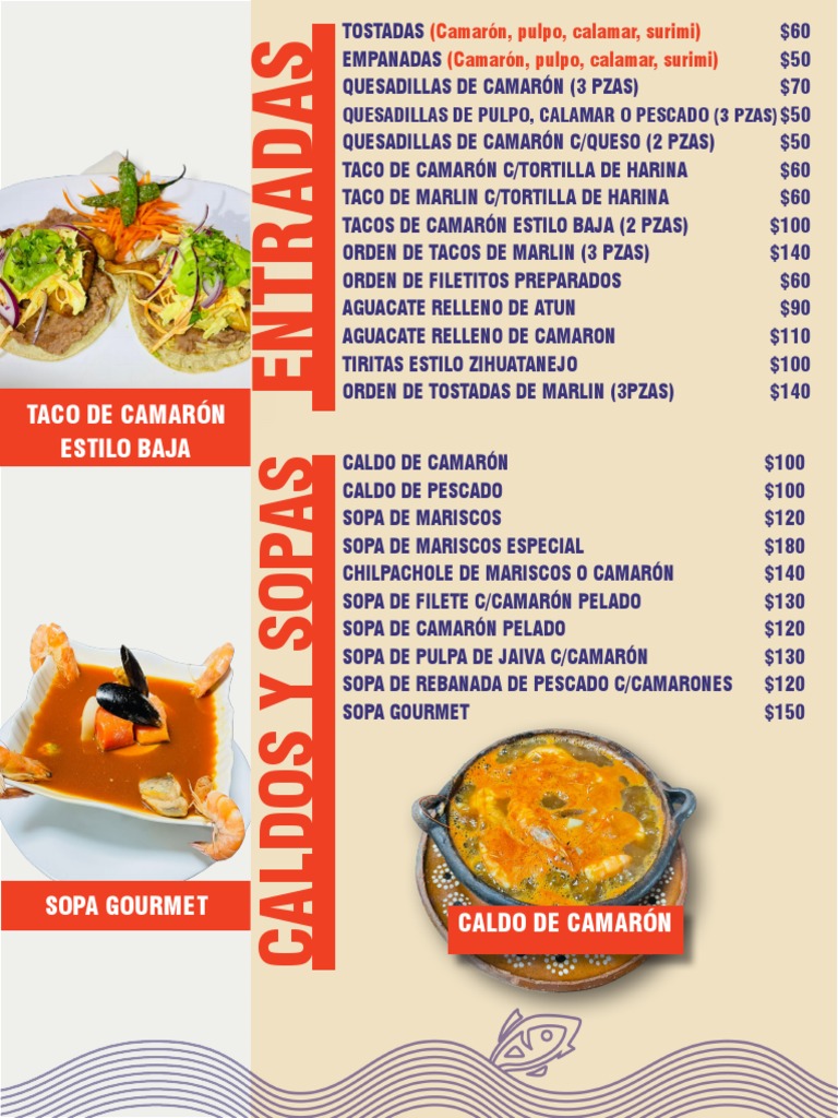 Menu | PDF | Mariscos | Alimentos