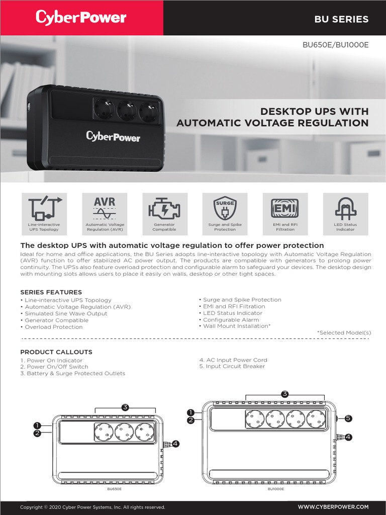 CyberPower DS BU650-1000E Schuko en v1 | PDF | Power Supply | Alternating Current
