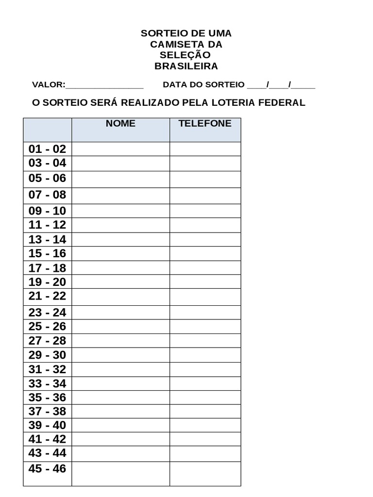 MODELO Controle de Rifas | PDF