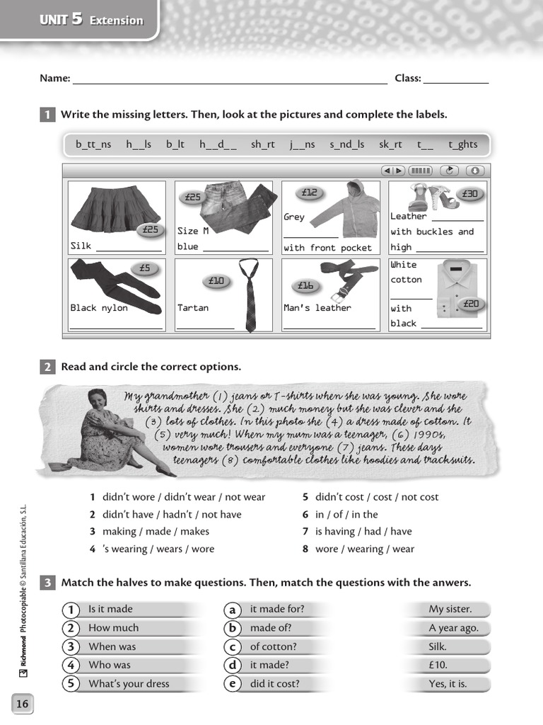 Wonder 6 Unit 5 Extension | PDF | Style | Human Body