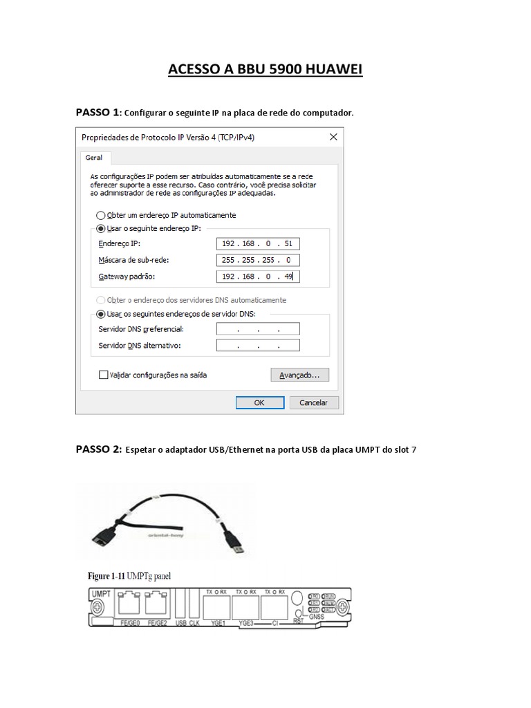 Acesso A Bbu 5900 Huawei | PDF