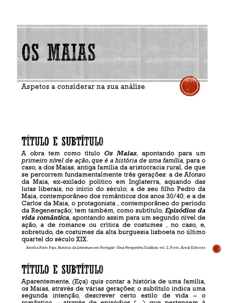 Os Maias - Aspetos A Considerar | PDF