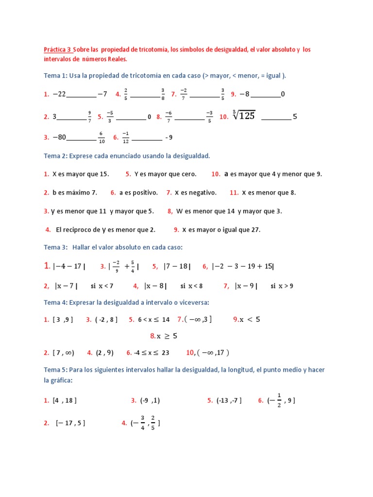 Práctica 3 de Matemática Básica. | PDF
