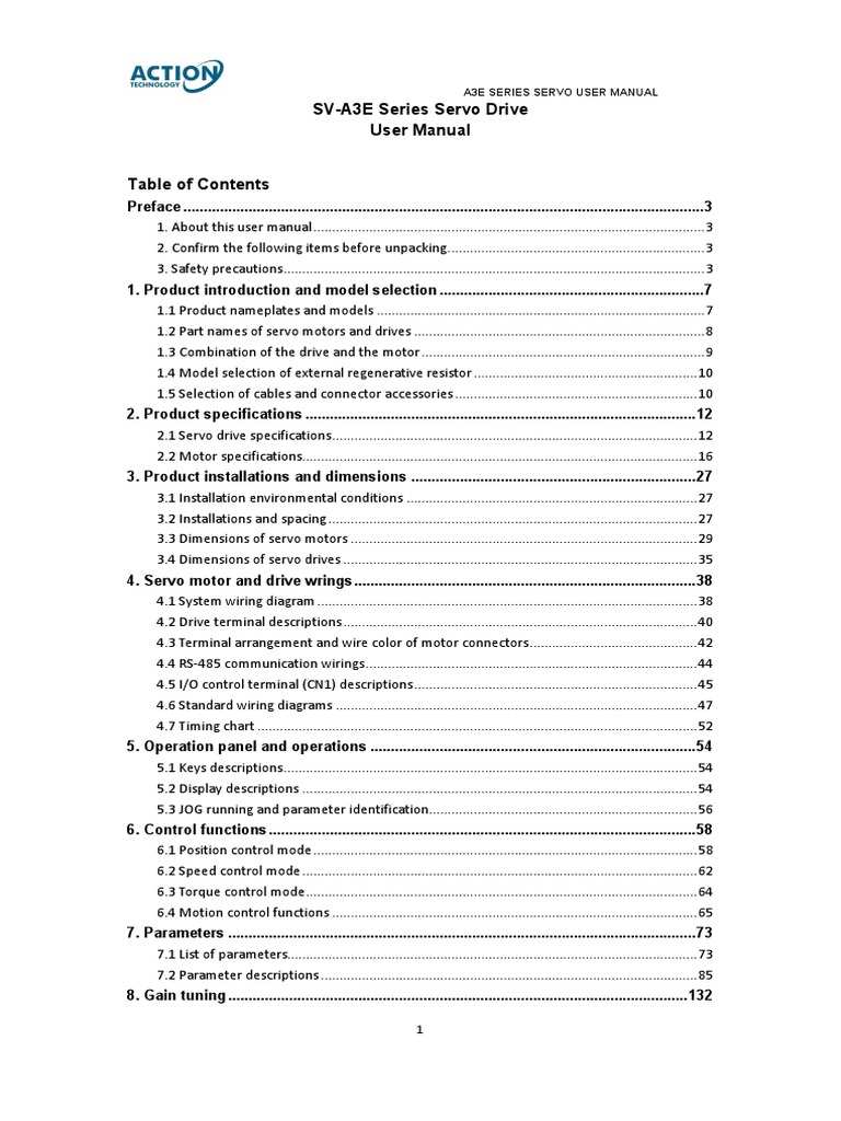 A3E User Manual | PDF | Electrical Wiring | Electric Motor