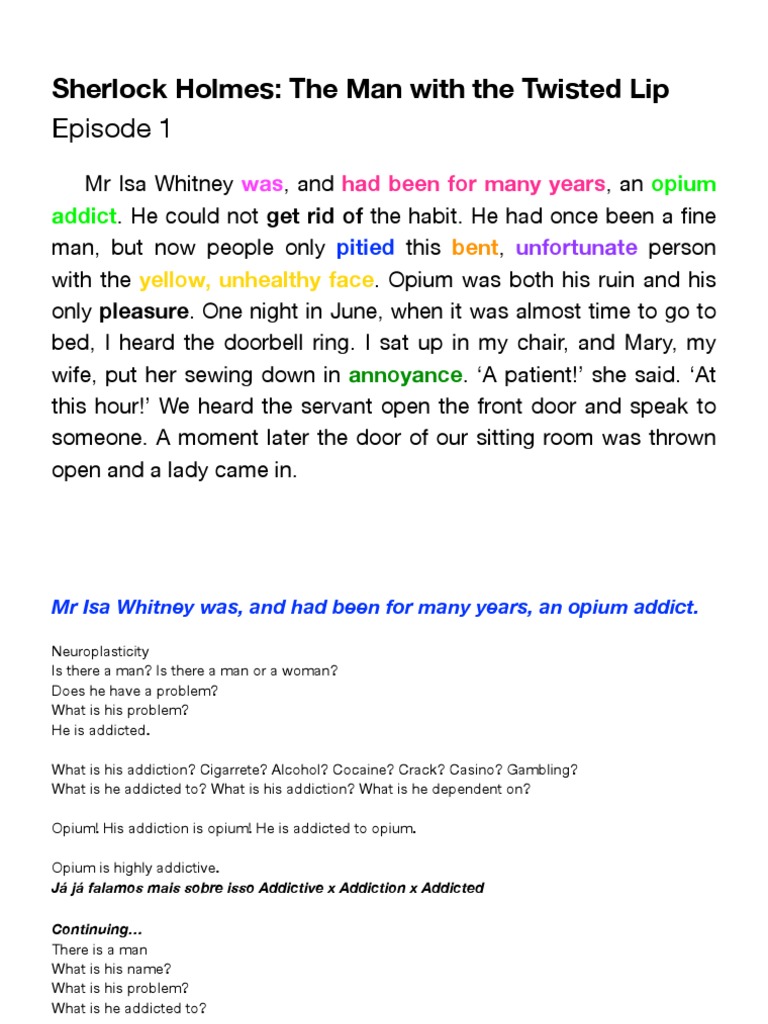 Sherlock Holmes - The Man With The Twisted Lip (Episode 1 Text) | PDF ...