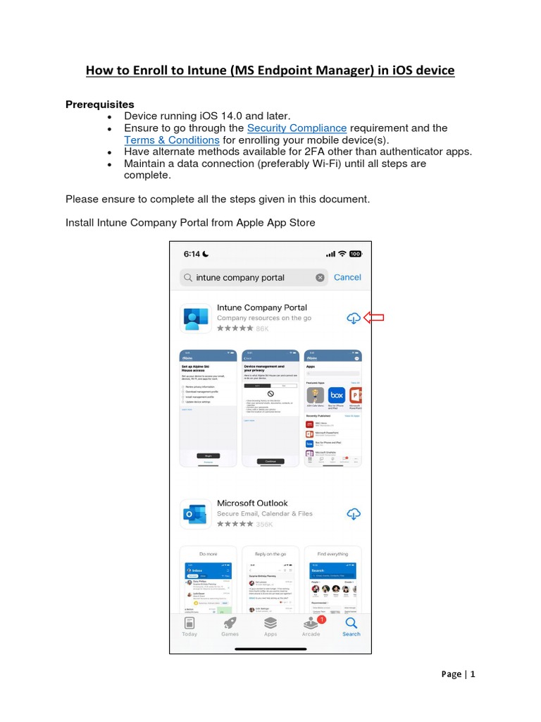iOS - Enroll To Intune in iOS Device | PDF | Ios | Mobile App
