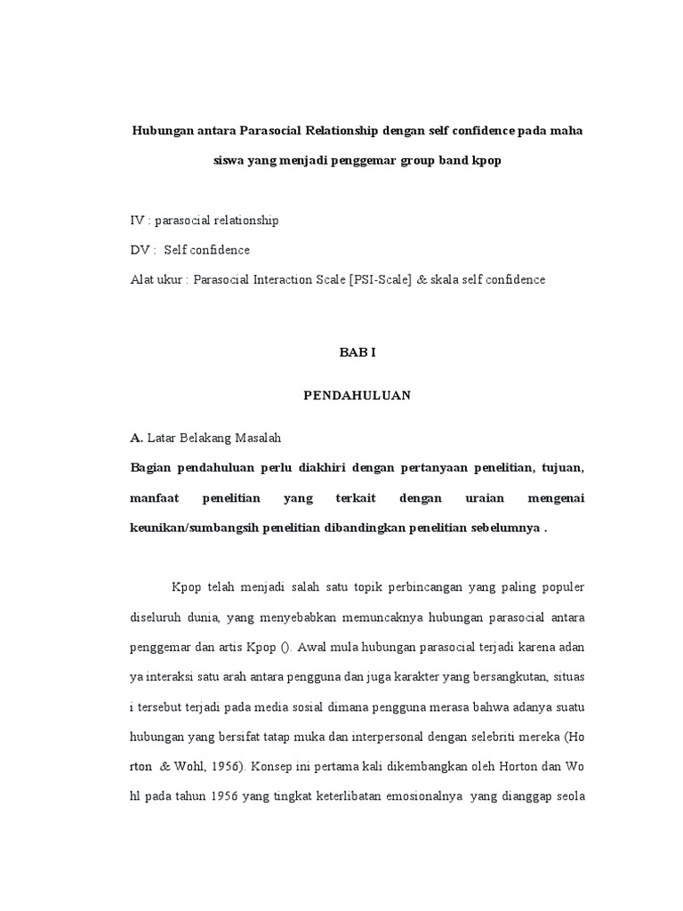 Pengaruh Parasocial pada Kepercayaan Diri K-Pop | PDF