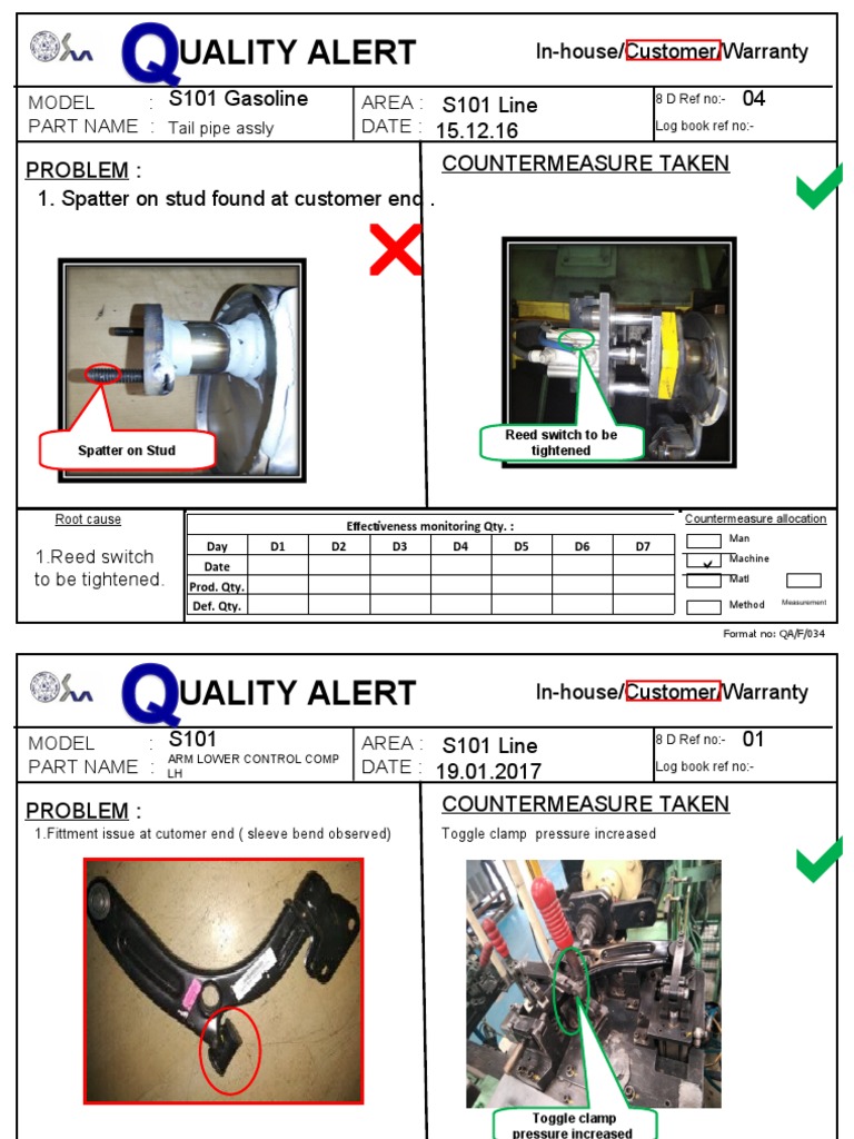 Quality Alert - Revised 2017 | PDF | Mechanical Engineering