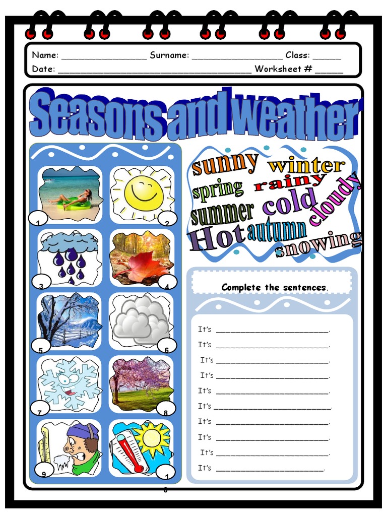 Seasons and Weatherworksheet | PDF