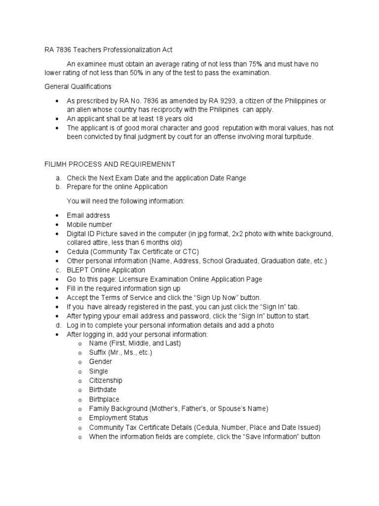 RA 7836 Teachers Professionalization Act | PDF