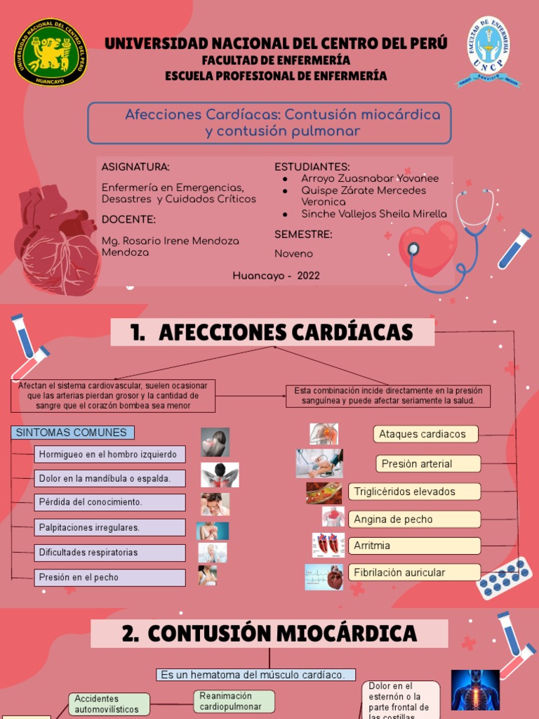 Afecciones Cardíacas - Contusión Miocárdica y Contusión Pulmonar | PDF ...
