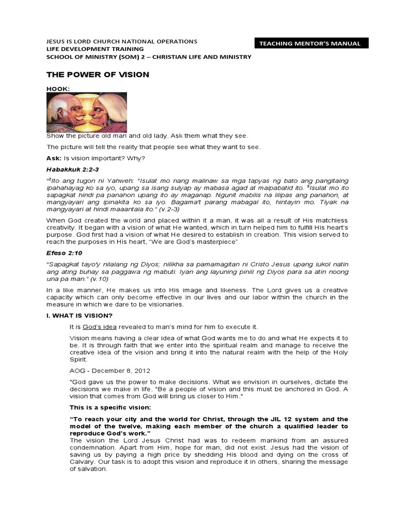 1.som2 The Power of Vision | PDF | Disciple (Christianity) | Jesus