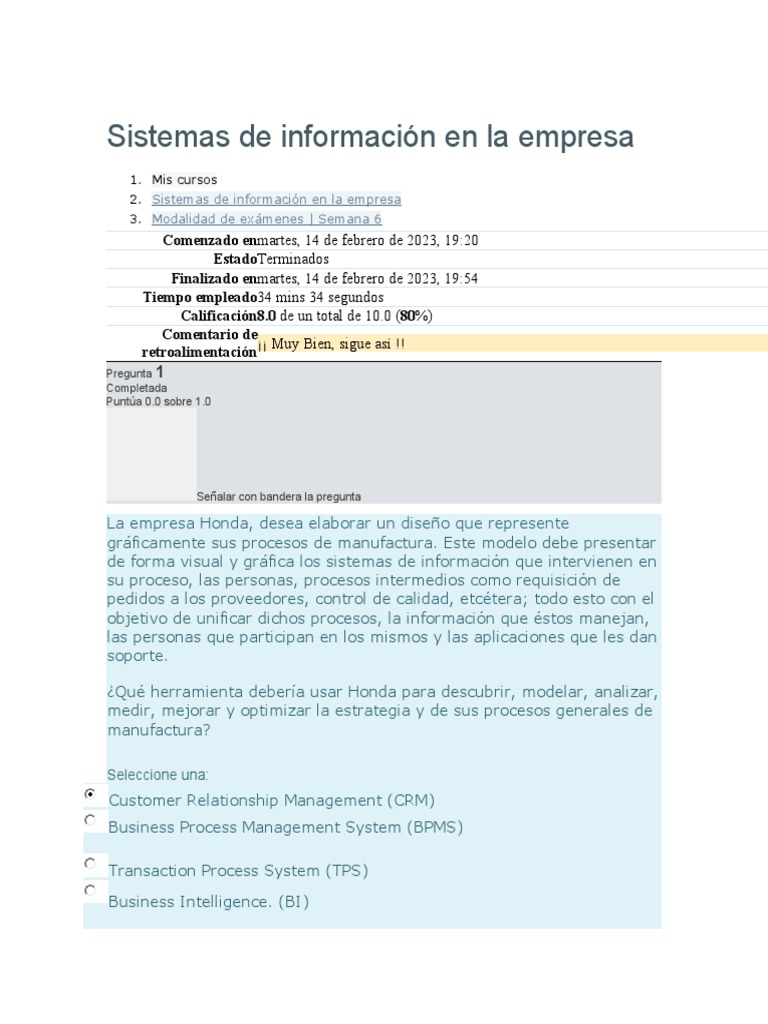 Examen 06 | PDF | Planificación | Planificación estratégica