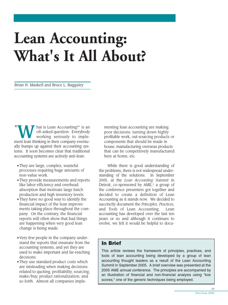 ARTIGO Lean Accounting | PDF | Lean Manufacturing | Accounting