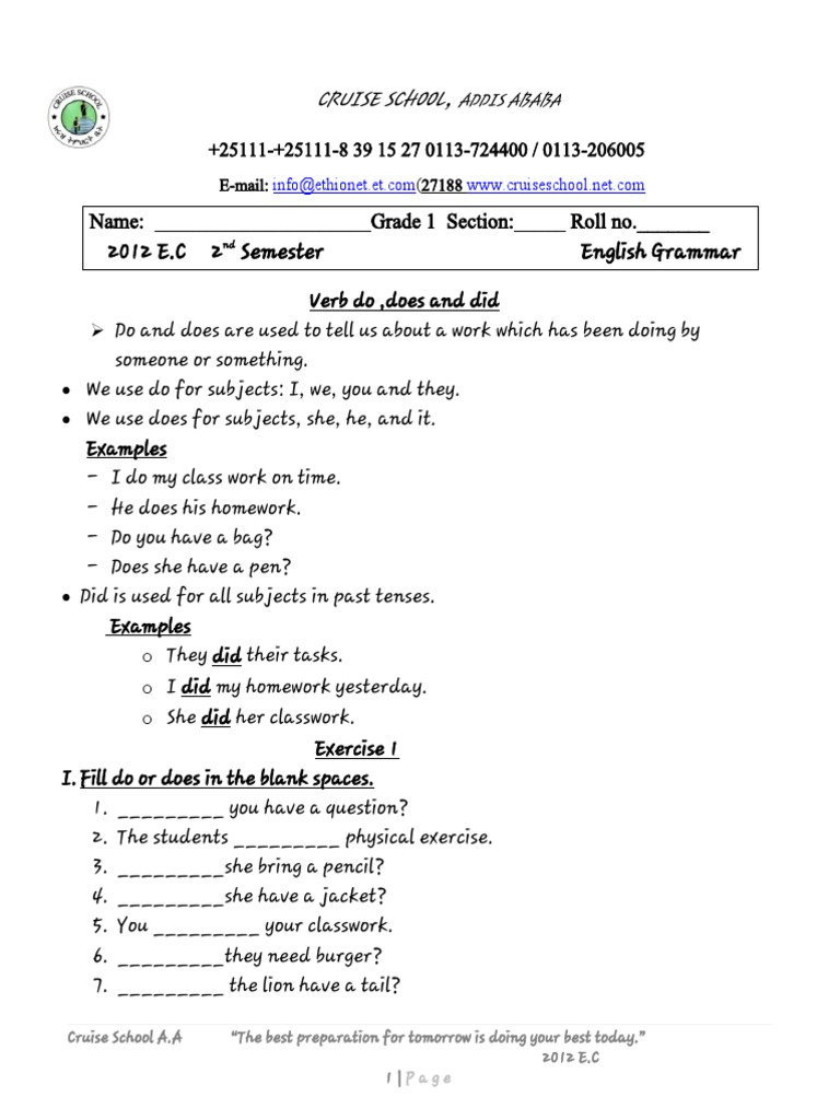 Grade 1 Hand Out Worku Gibi | PDF | Division (Mathematics) | Fruit