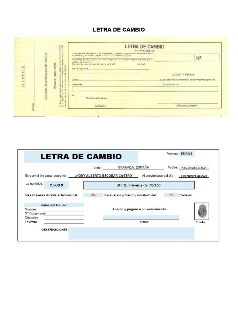 Letra de Cambio | PDF