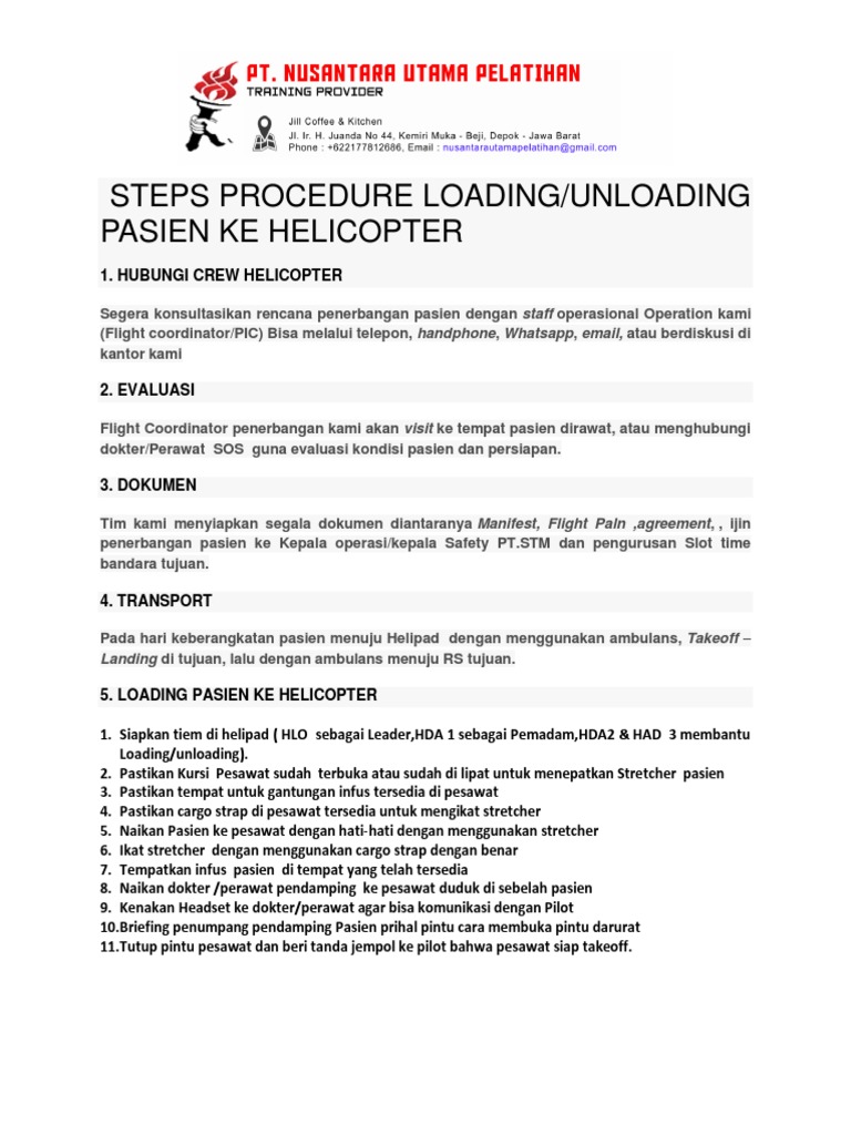 Steps Procedure Loading Medevac | PDF