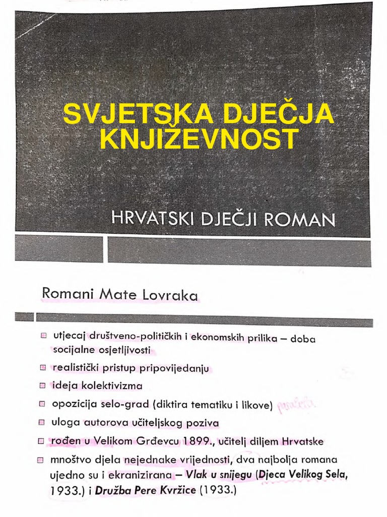 Svjetska Djecja Knjizevnost - SKRIPTA OCR | PDF