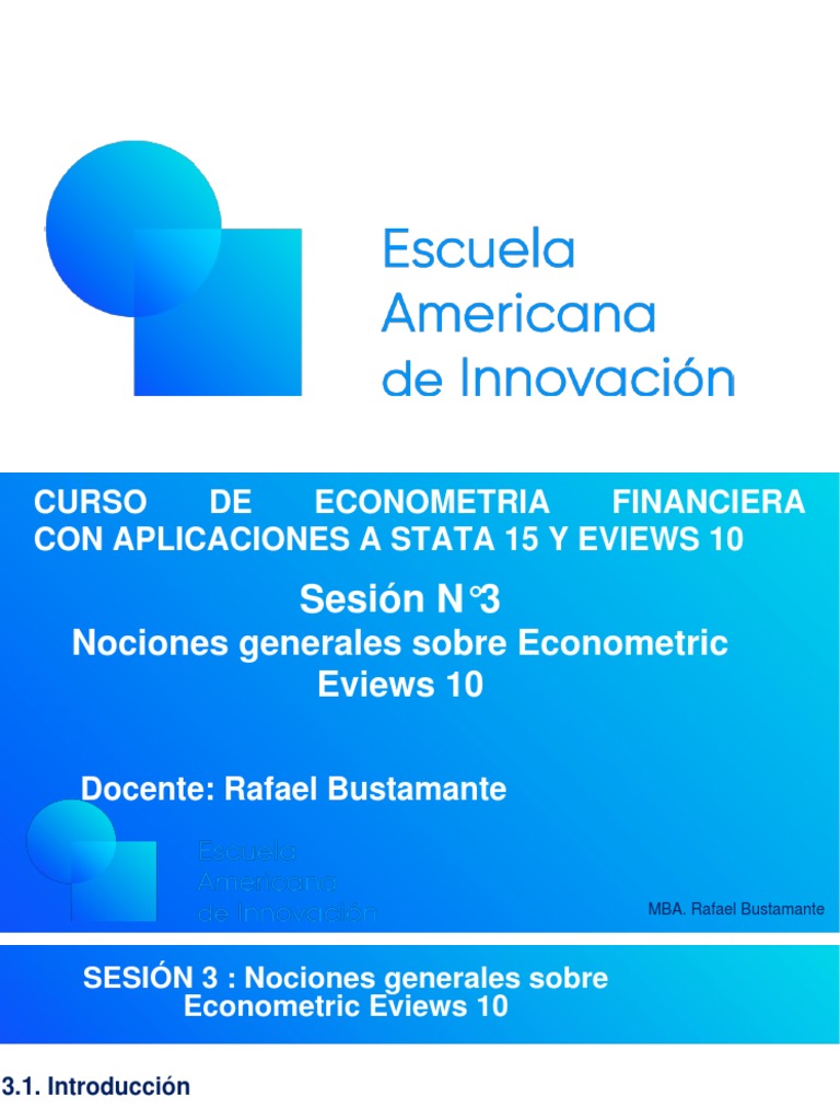 EAI Econometría Financiera. Sesión 3 | PDF | Ventana (informática) | Informática